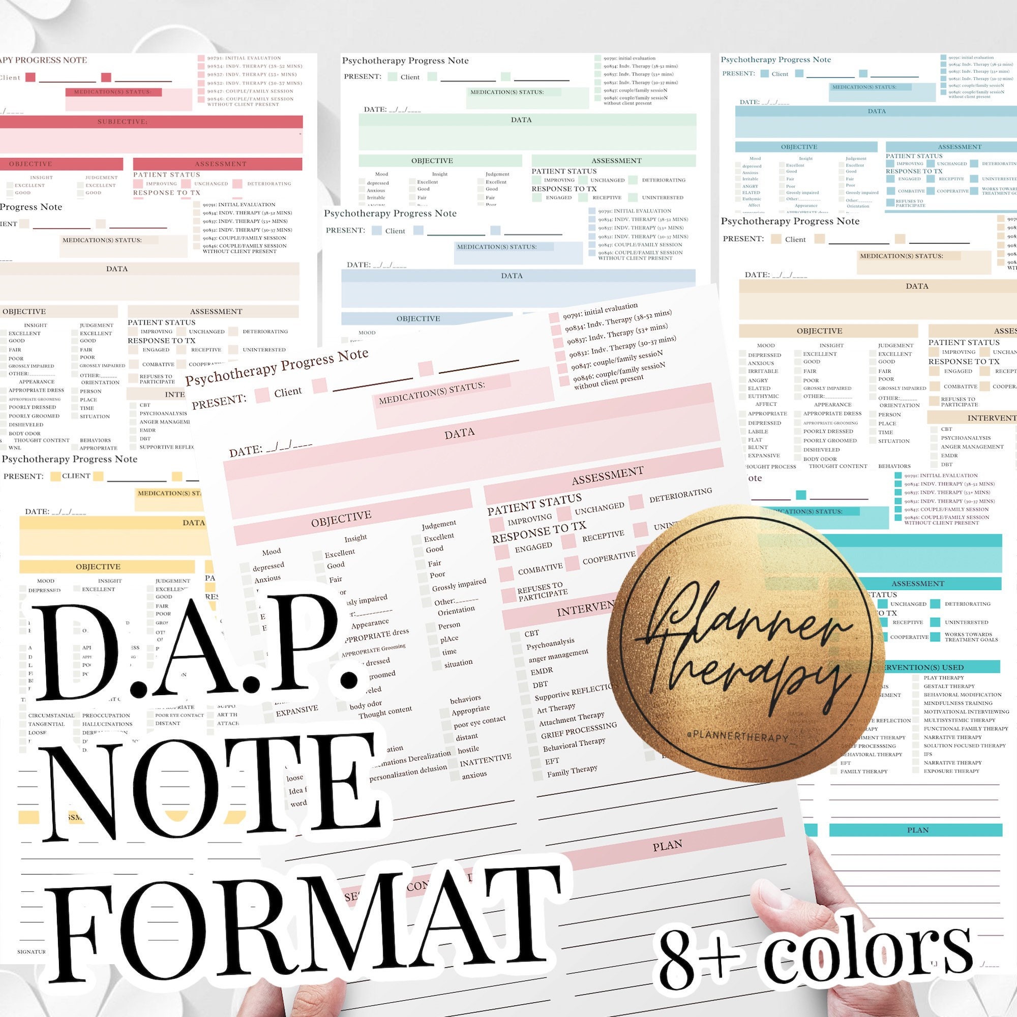 DAP Note Psychotherapy PROGRESS Note Template With MSE - Etsy