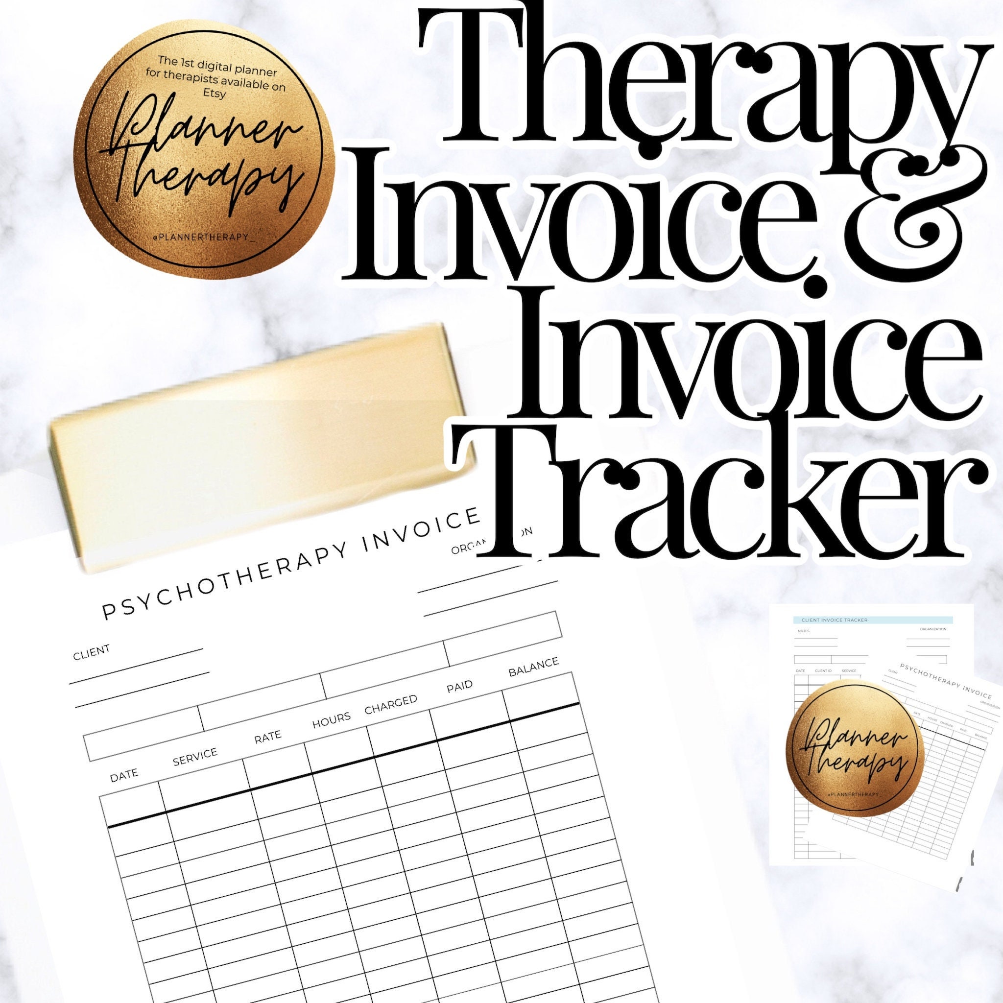 Therapist Invoice PRINTABLES | Private Practice Invoice | Fillable ...