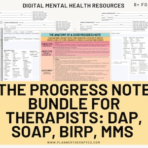 New Progress Notes for Therapists, Printable & Fillable Template ...