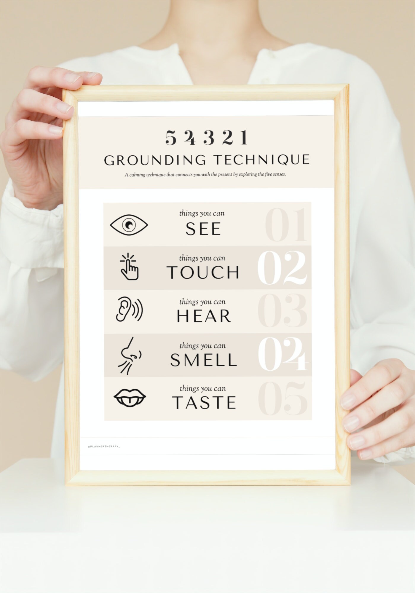 Mindfulness Grounding Technique Art Print: Therapy Office Decor ...