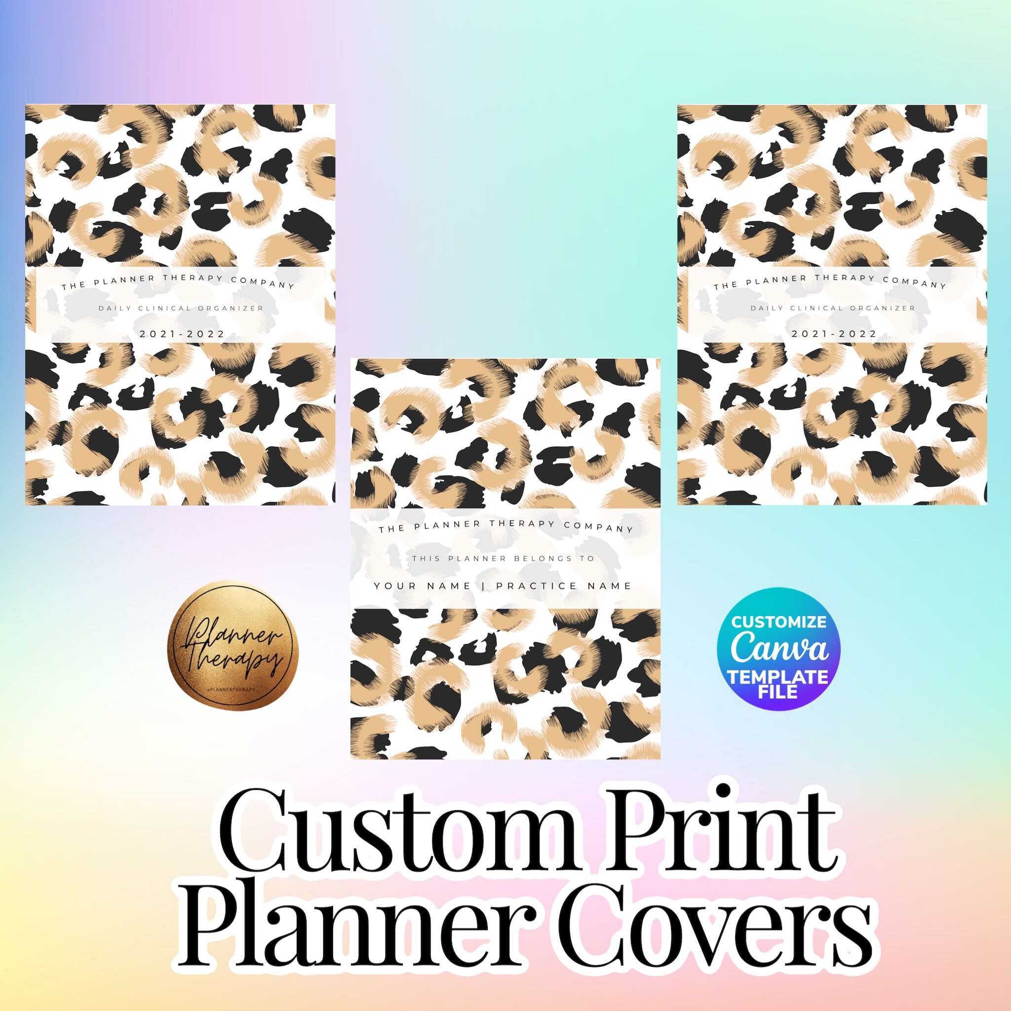 Cheetah Print Planner Cover: Customizable Canva Template (PDF) - Etsy