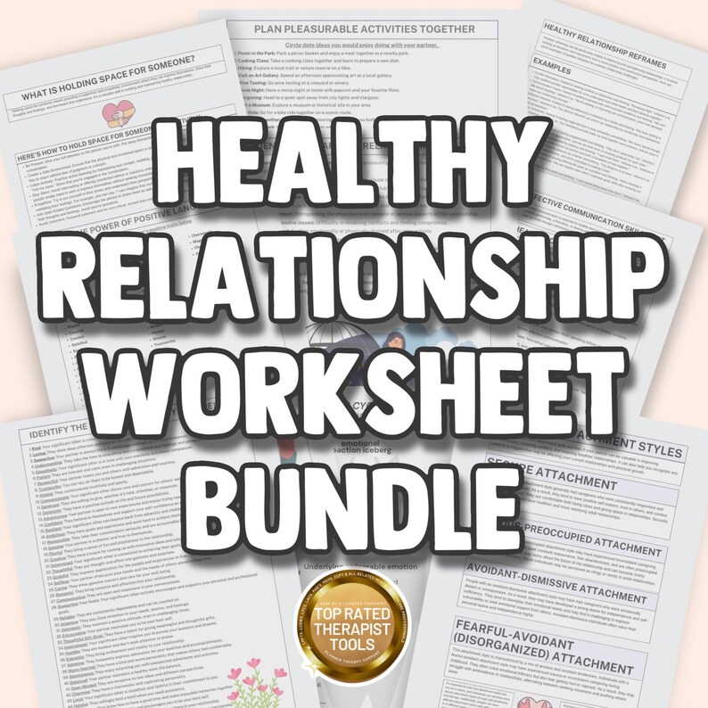 Relationship Skills Worksheets Bundle: Communication, Attachment Styles ...