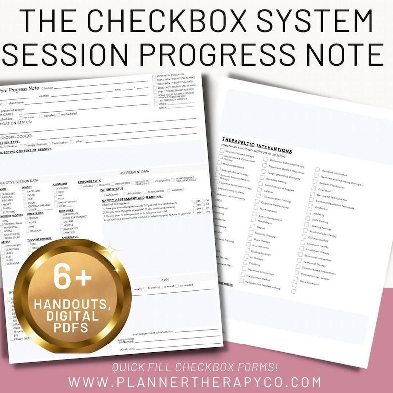 New Progress Notes for Therapists, Printable & Fillable Template ...