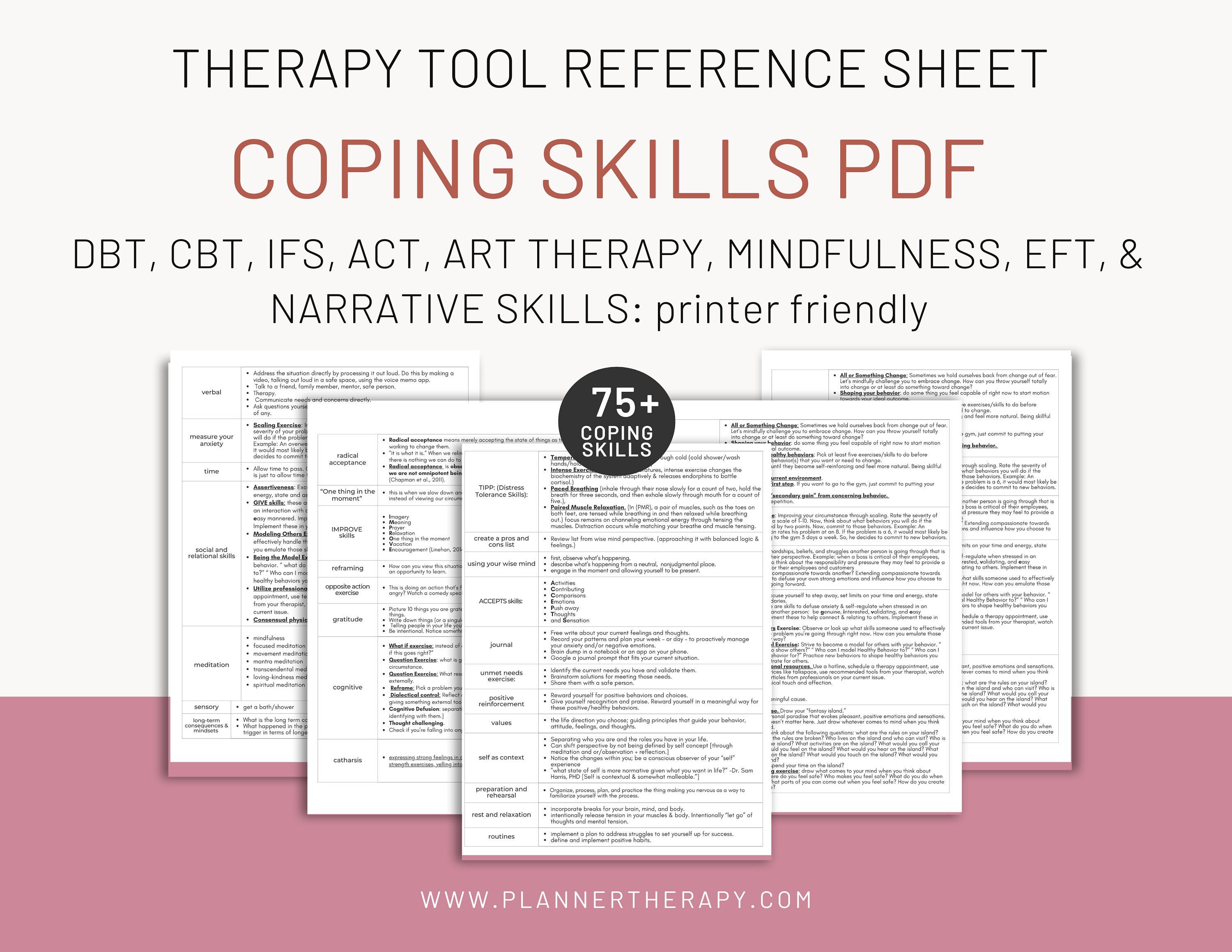 Coping Skills Self Regulation CBT DBT Mindfulness Pdf - Etsy