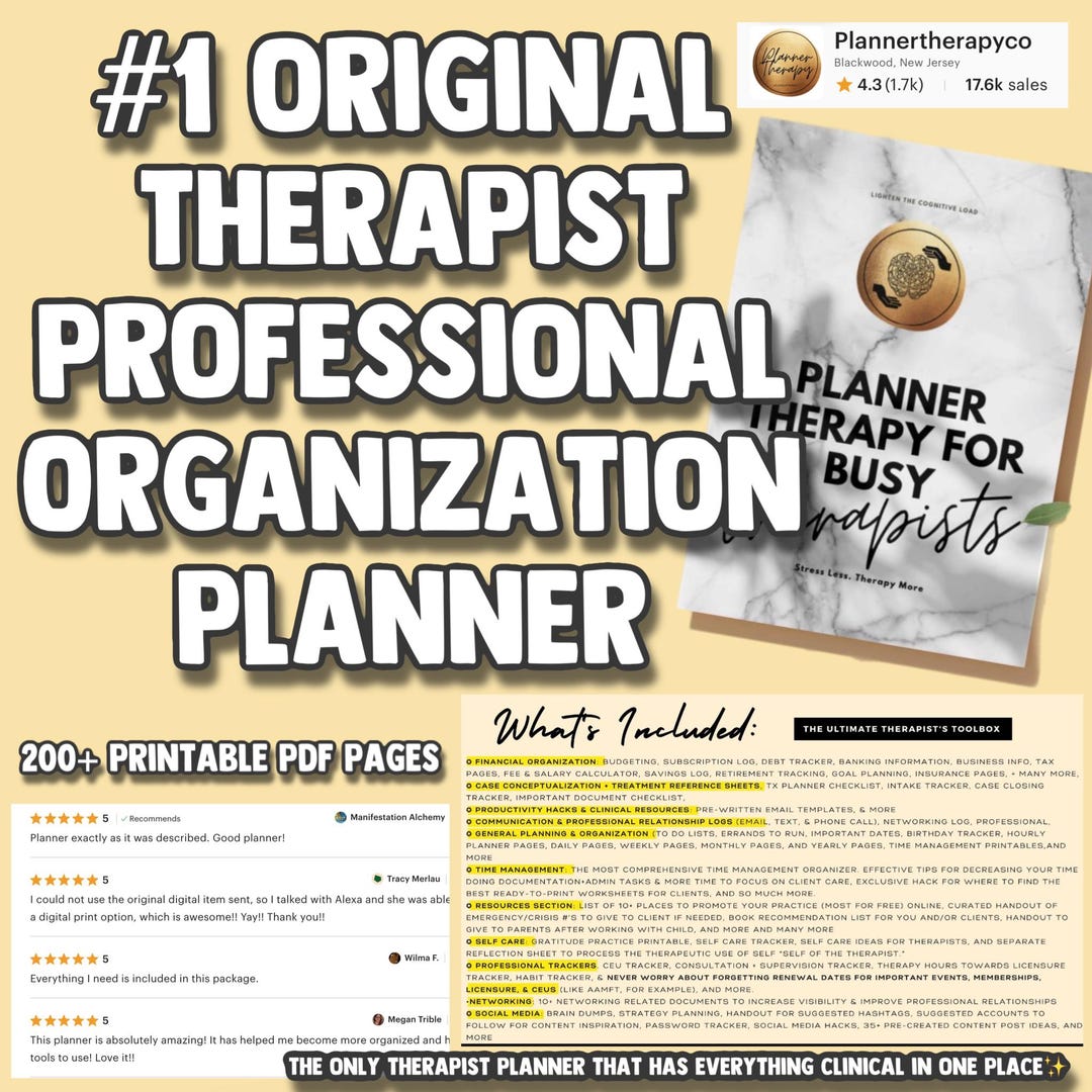 Digital Therapist Clinical Organizer. New Therapist Gift ...