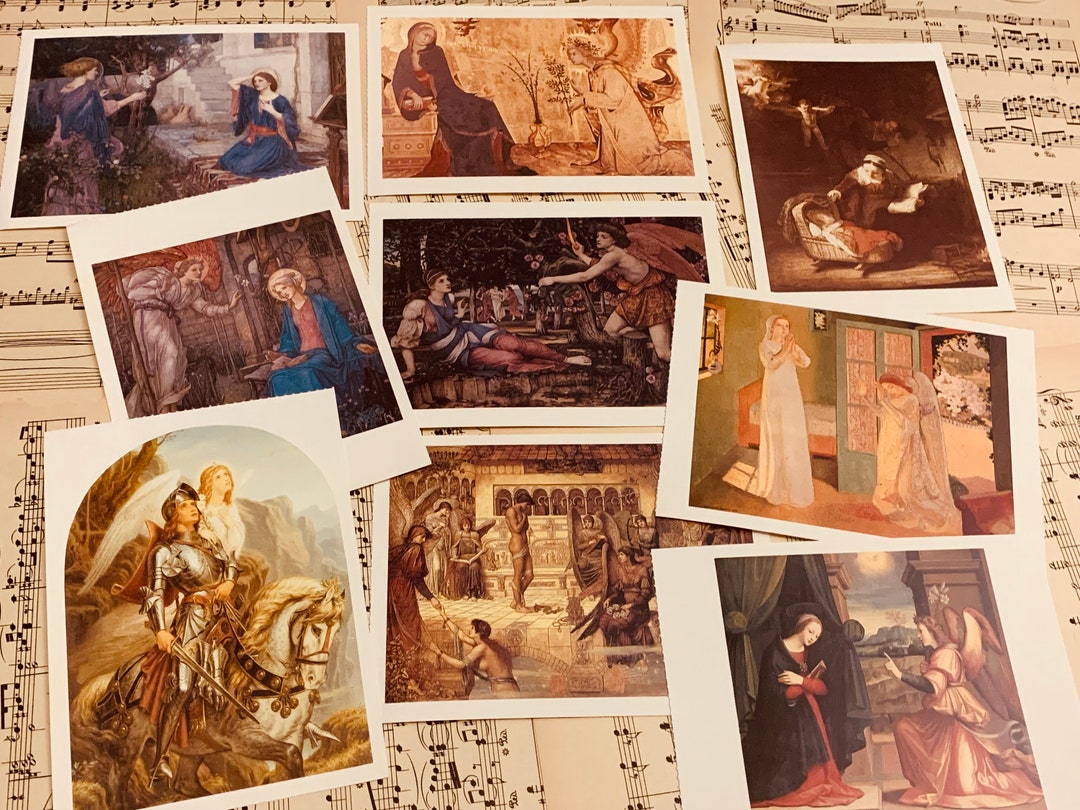Set of 3 Random Angel Postcards, Angel Postcards, Postcards of Angels ...