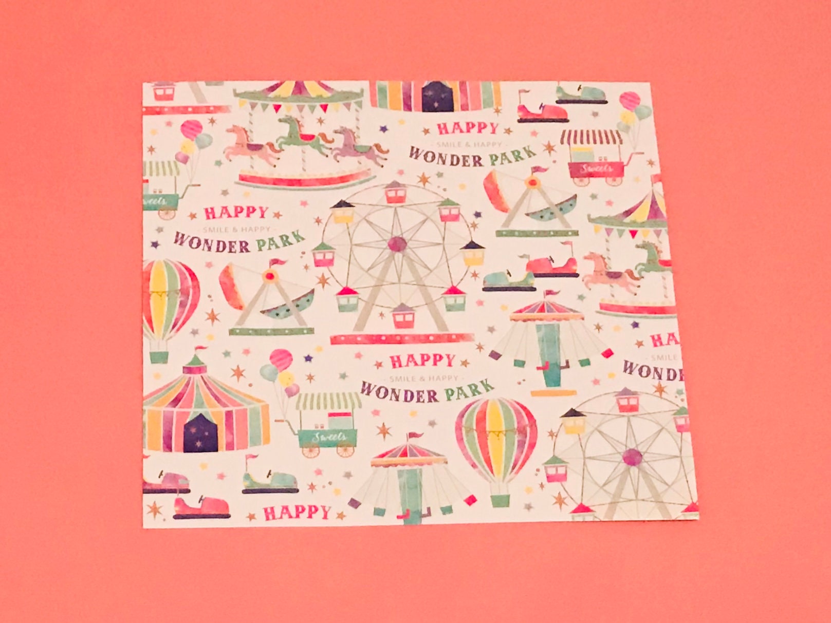 Holographic foiled paper pack amusement park theme papers | Etsy