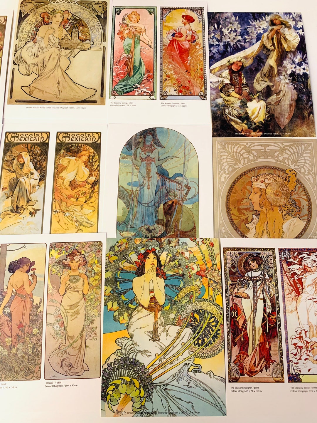 Alphonse Mucha Art Nouveau Postcards, Cardstock Reproductions (4x6 In ...