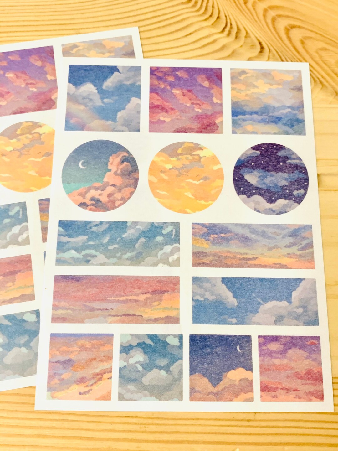 Watercolor Sky Sticker Sheet, Cloud Stickers, Dream Stickers, Dream ...