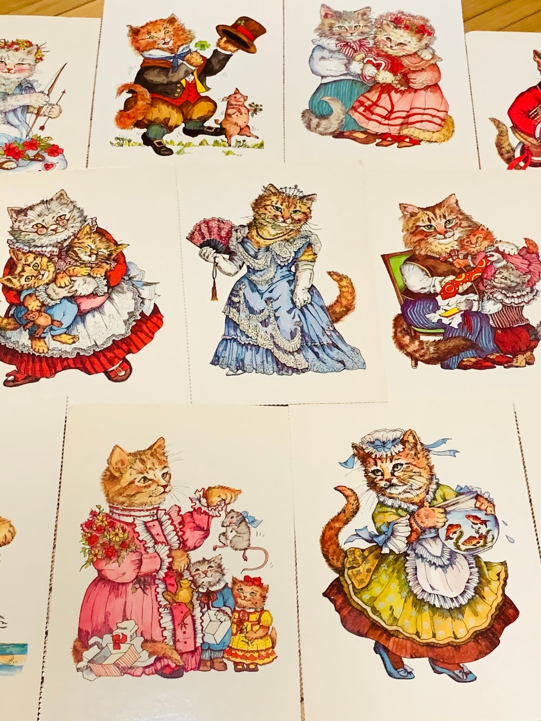 Set of 3 Vintage Cat Postcards, Vintage Cat Postcards, Victorian Cat ...