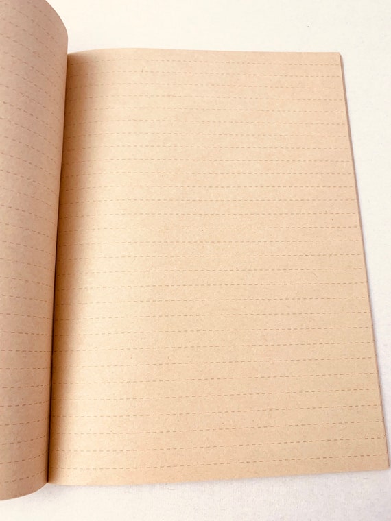 Slim Kraft Notebook Slim Line Notebook Stapled Lined Paper - Etsy