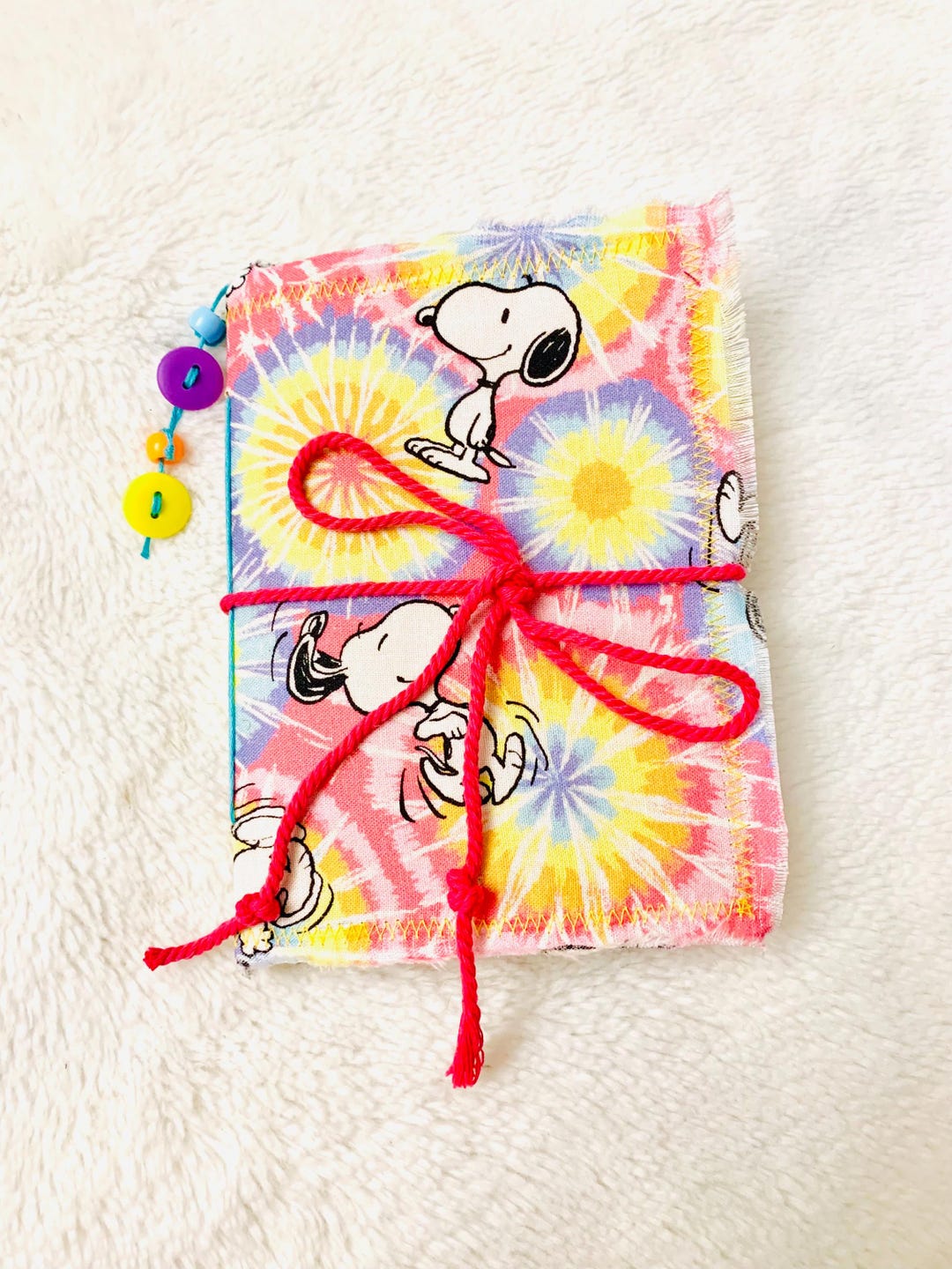 Peanuts Journal, Dog Tie Dye Journal, Fabric Journal, Snoopy Journal ...
