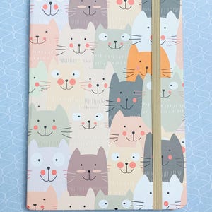 Kawaii Cat Head Journal, Kawaii Cat Notebook, Cat Head Pattern Notebook ...