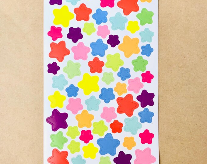 Colorful Star Stickers, Star Sticker Sheet, Grade Stickers, Teacher ...