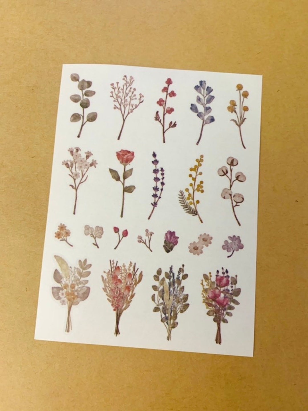 Tiny Flower Sticker Sheet, Cute Dainty Flower Film Stickers, Flower ...