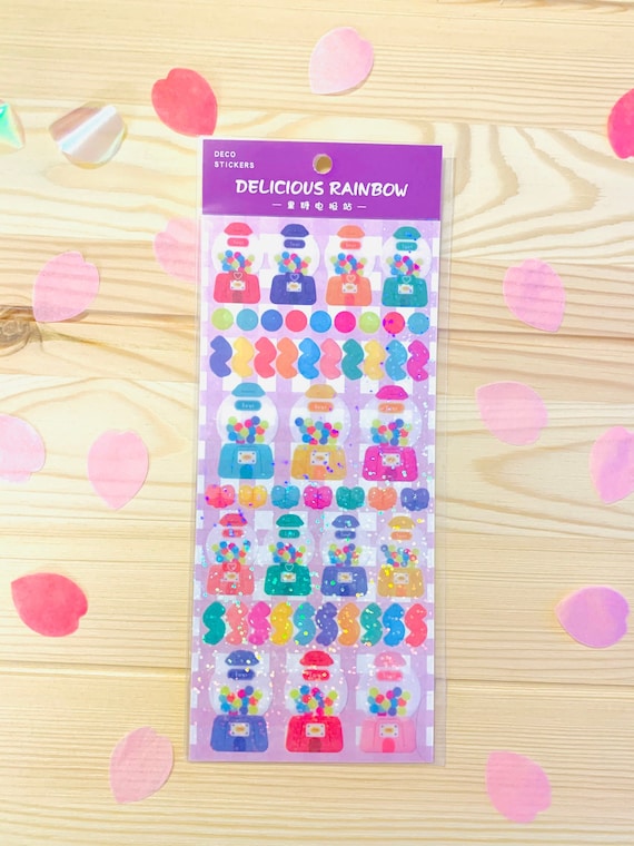 Pastel Candy Stickers Kawaii Sticker Sheet Gumball Stickers | Etsy