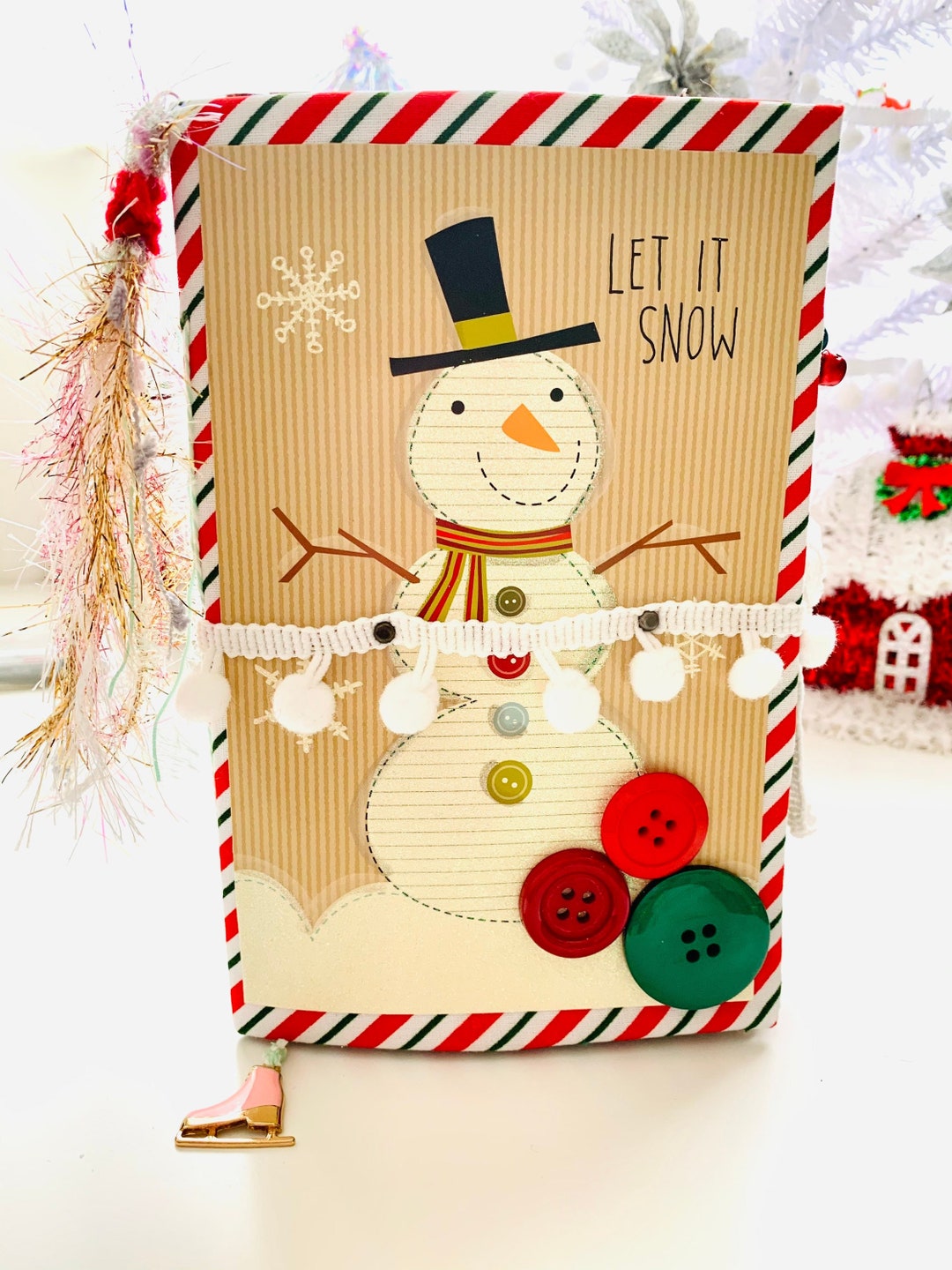 Handmade Snowman Junk Journal, Happy Snowman Christmas December Daily ...