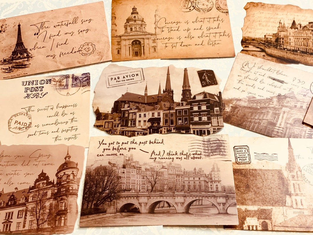 Vintage World Travel Postcard Set of 4, Random Architecture Postcards ...