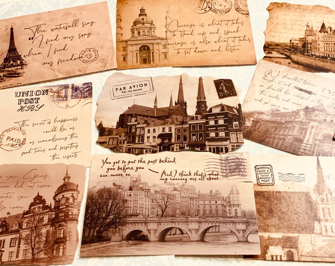 Vintage World Travel Postcard Set of 4, Random Architecture Postcards, Building Postcards ...