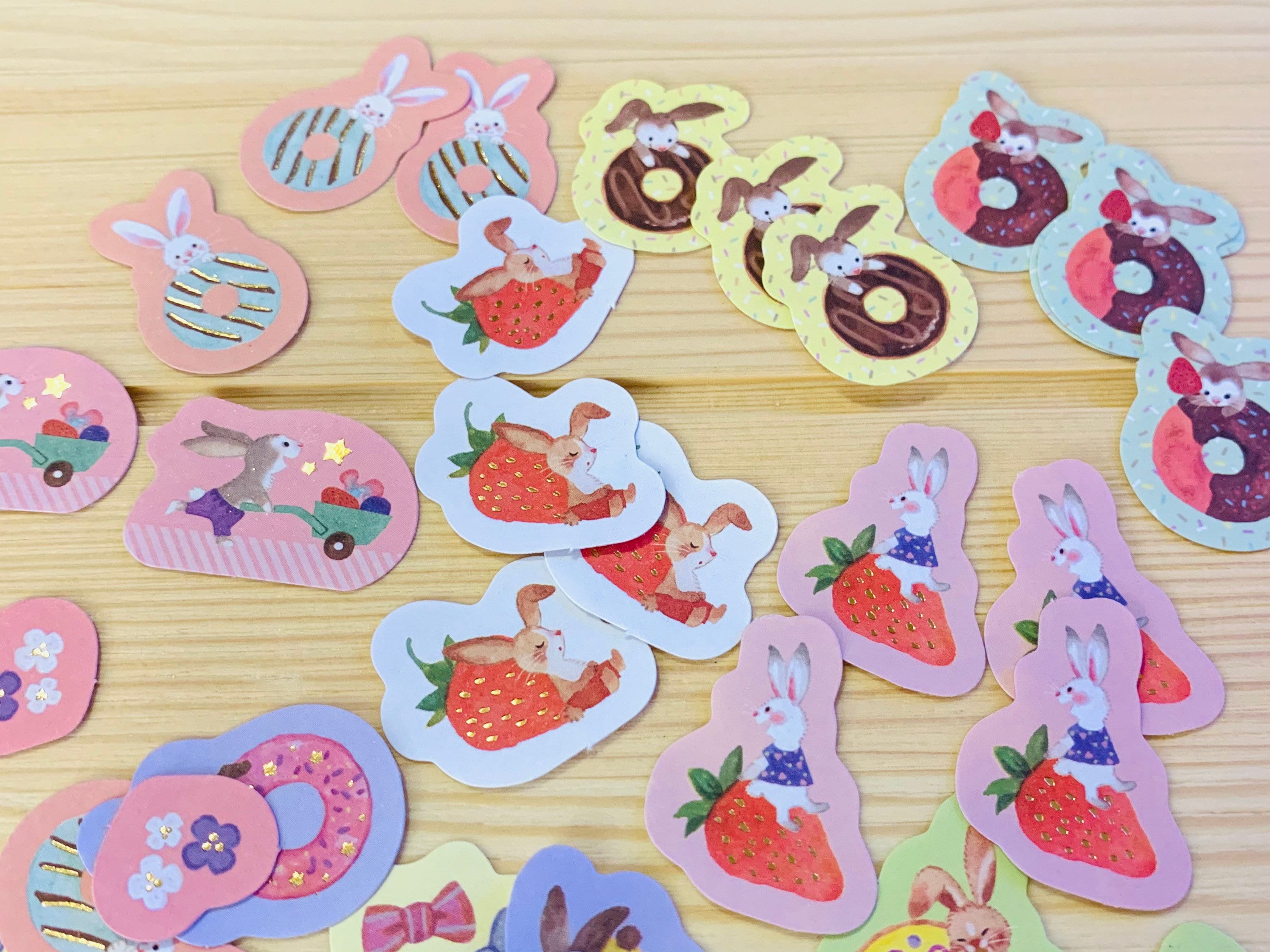 Rabbit sticker flakes rabbit sticker packs kawaii stickers | Etsy