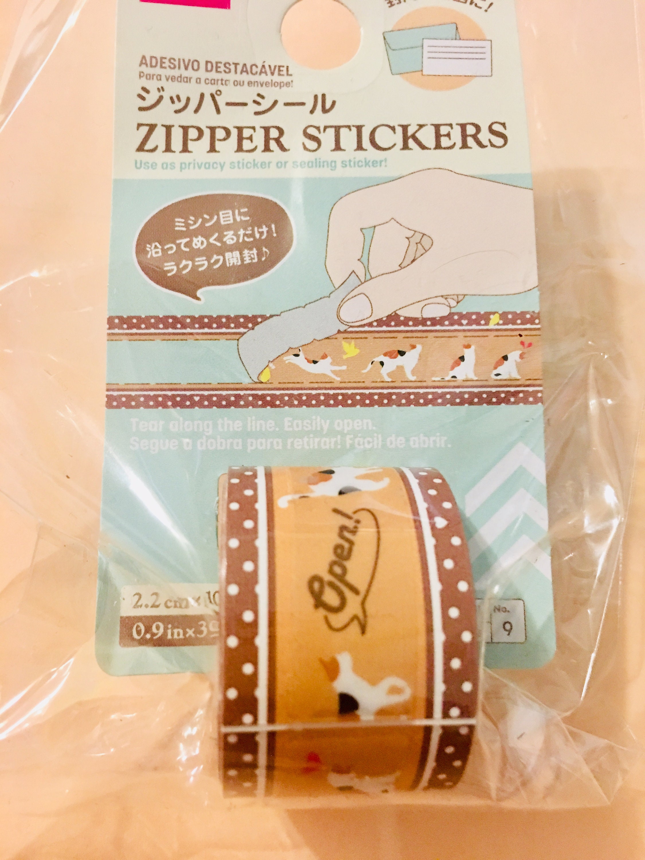 Kawaii Cat Zipper Stickers Cute Cat Masking Tape Cat Zipper | Etsy