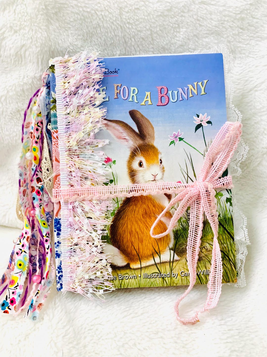 Bunny Golden Book Journal, Junk Journal Handmade, Rabbit Junk Journal ...
