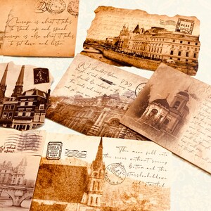 Vintage World Travel Postcard Set of 4, Random Architecture Postcards ...