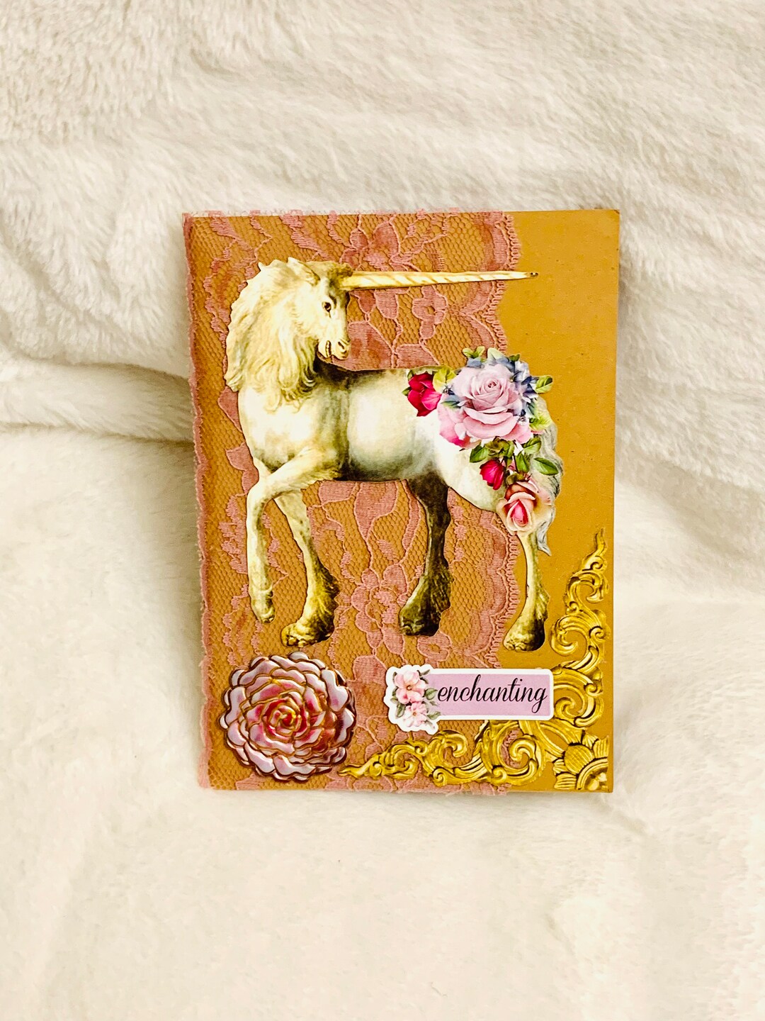 Unicorn Notebook, Vintage Lace Journal, Rose Journal, Enchanting ...