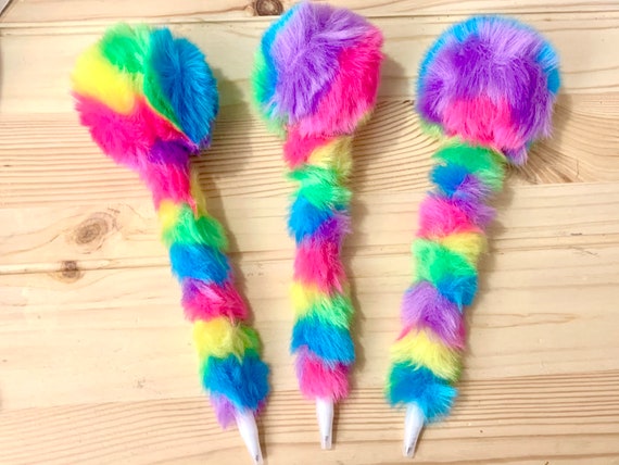 One Rainbow Fuzzy Pen Cute Rainbow Pen Fuzzy Rainbow Pen - Etsy
