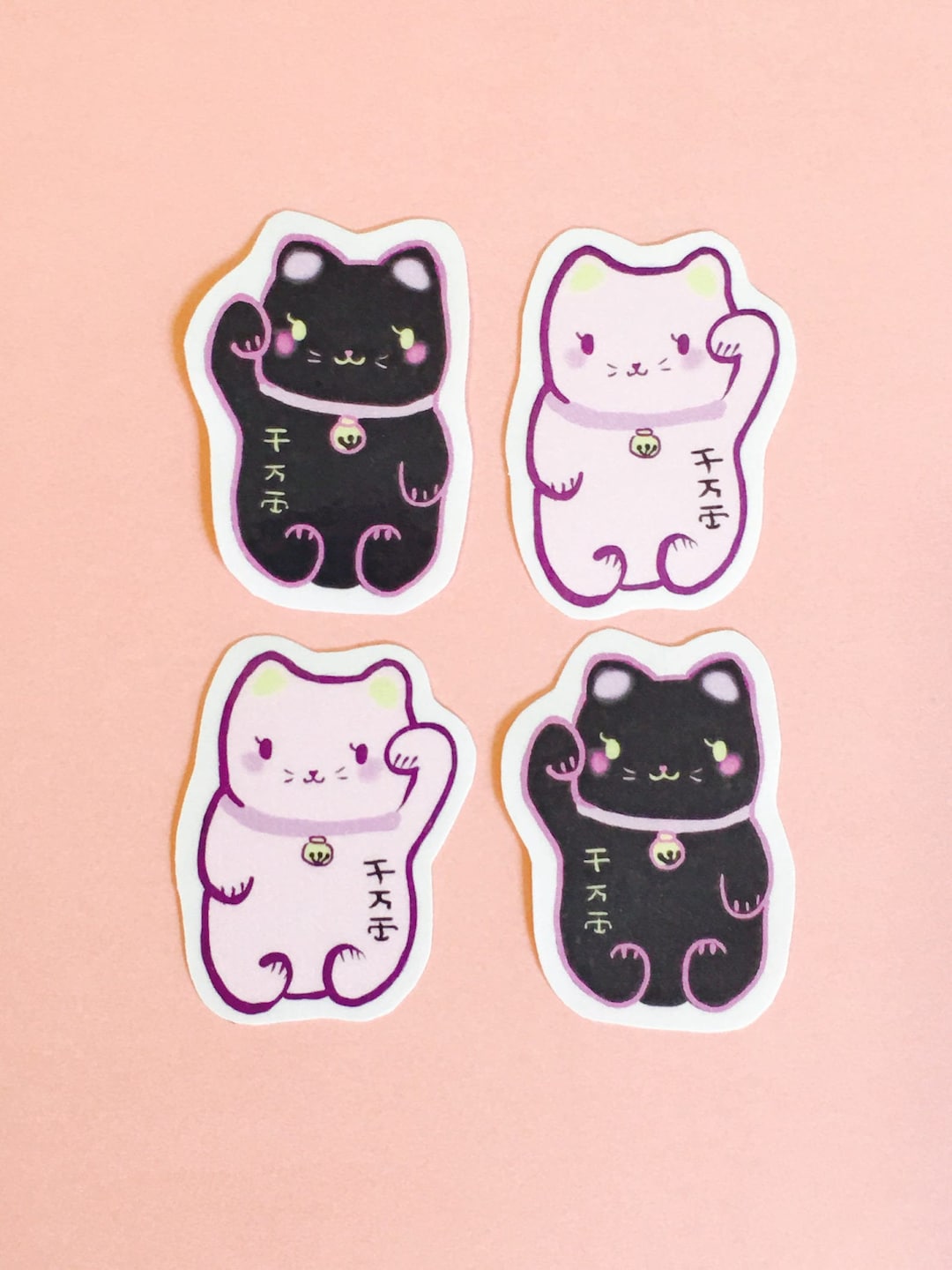 Maneko Cat Stickers, Lucky Cat Stickers, Japanese Cat Stickers, Cute ...