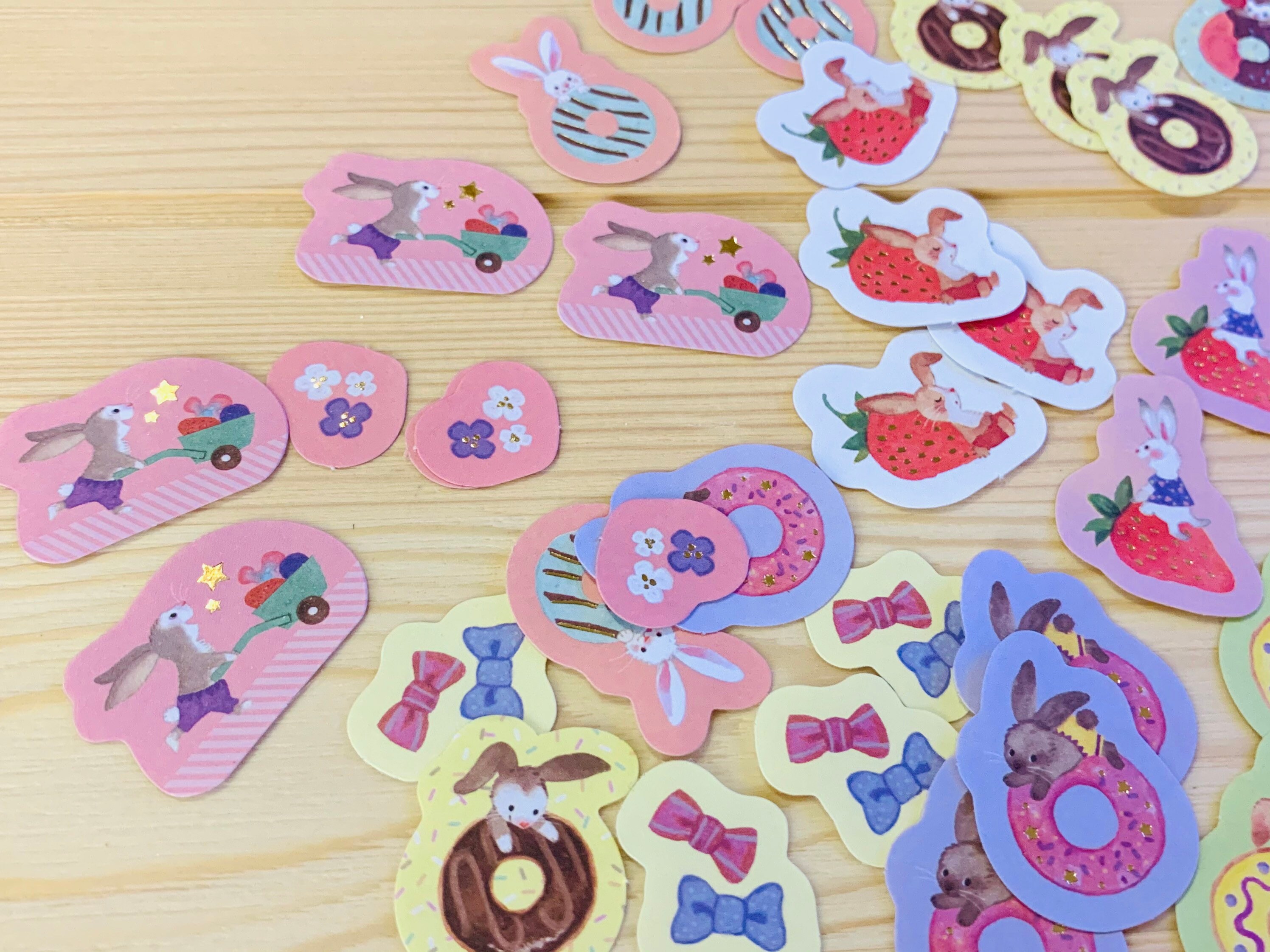 Rabbit sticker flakes rabbit sticker packs kawaii stickers | Etsy