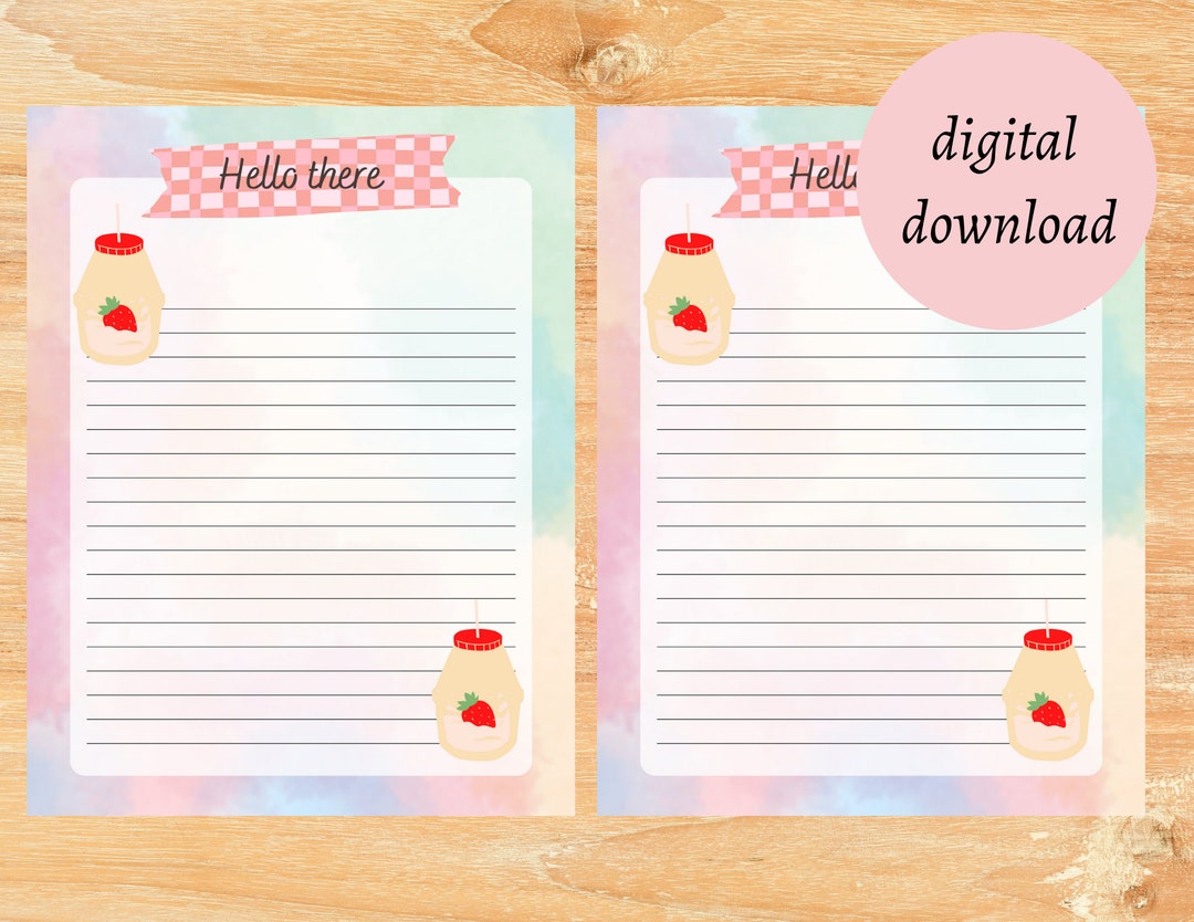 Strawberry Milk Stationery, Milk Letter Set, Food Letter Set, Kawaii ...