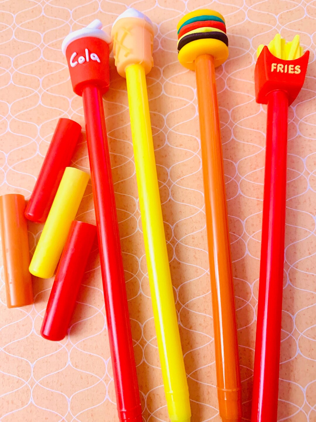 Hamburger Pen Set, Fast Food Pen Set, Kawaii Foodie Pen Set, Cute ...