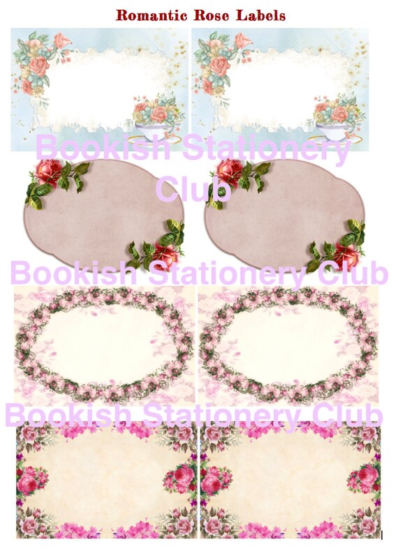 DIGITAL Rose Labels DIGITAL Label Printable Rose Label - Etsy