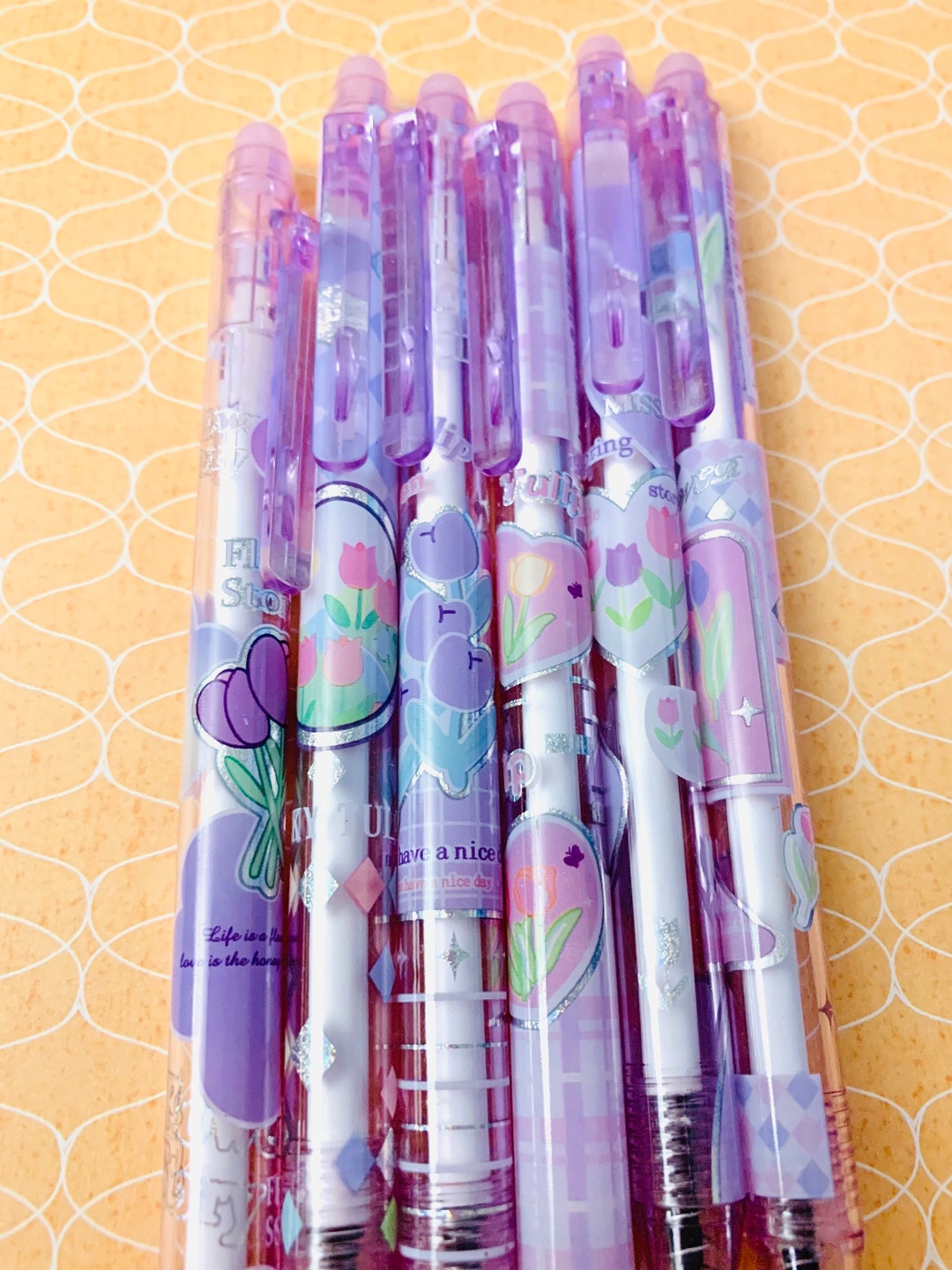 Light Purple Tulip Pen, One Random Tulip Pen, Tulip Flower Pen, Kawaii ...