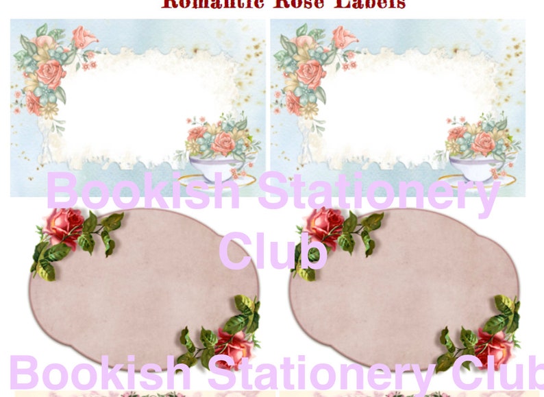 DIGITAL Rose Labels DIGITAL Label Printable Rose Label - Etsy