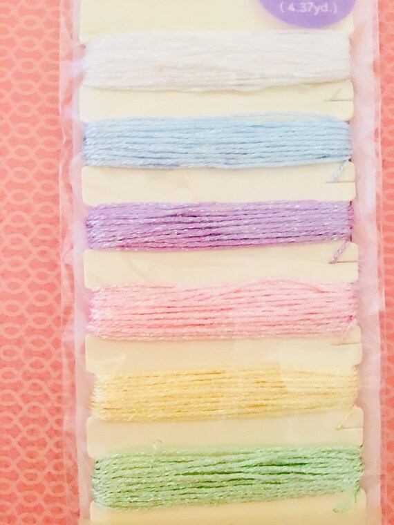 Embroidery Pearl Colored Thread Kawaii Glitter Embroidery - Etsy