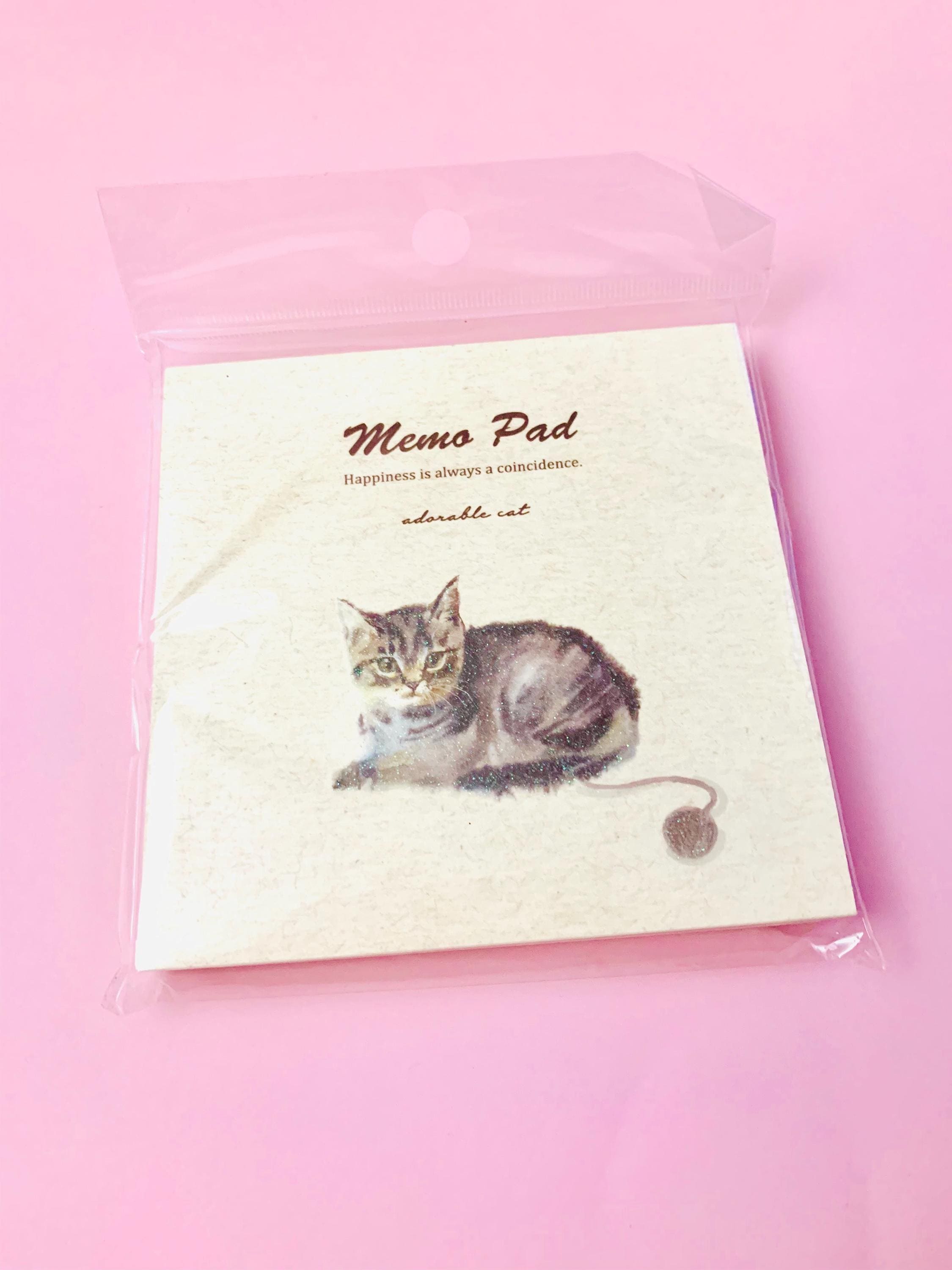 Glitter Cat Memo Pad, Autumn Cat Memo Notes, Kawaii Memo Pad, Sparkling ...