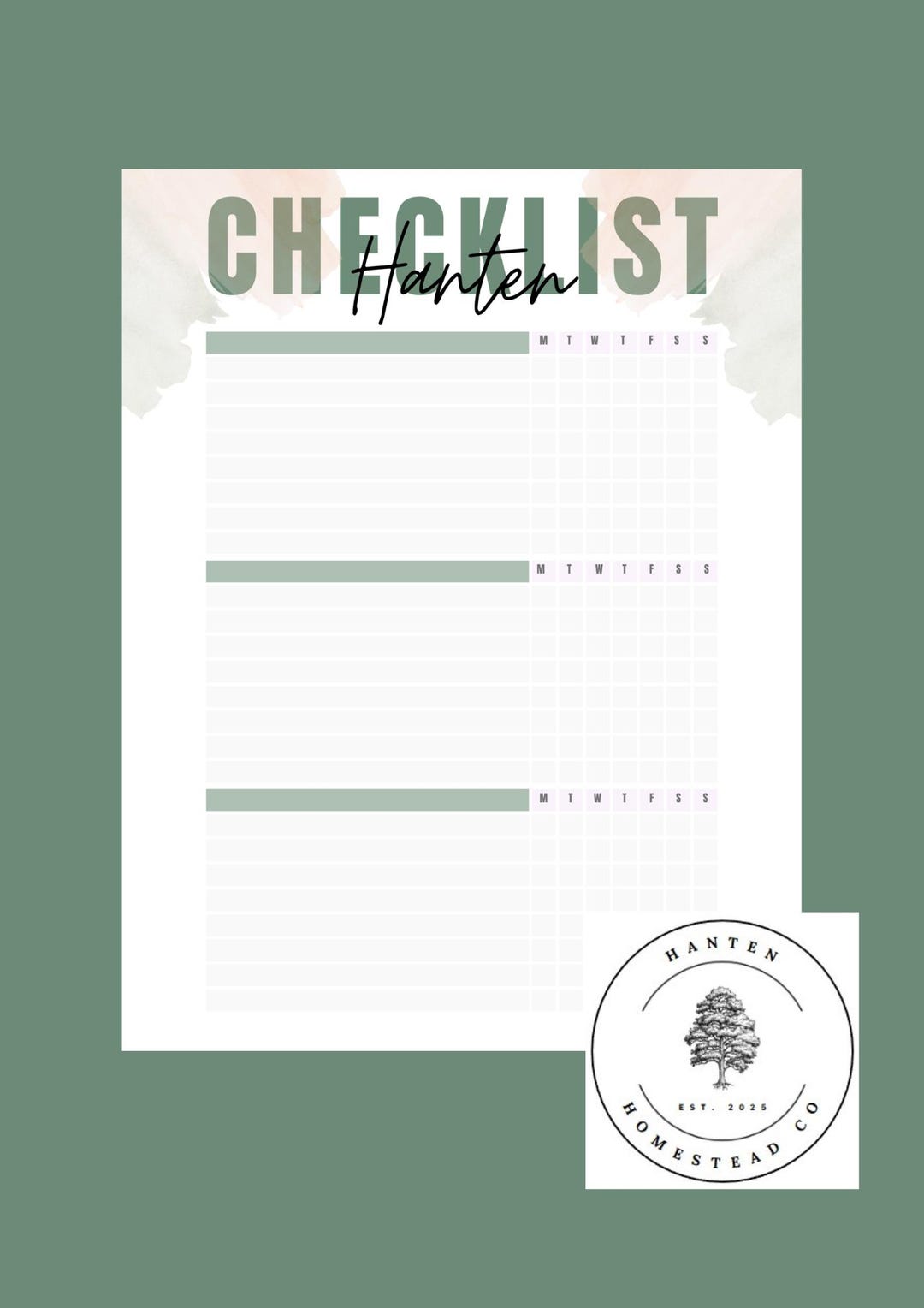 Customizable Checklist/editable Planner/weekly Planner/organizational ...
