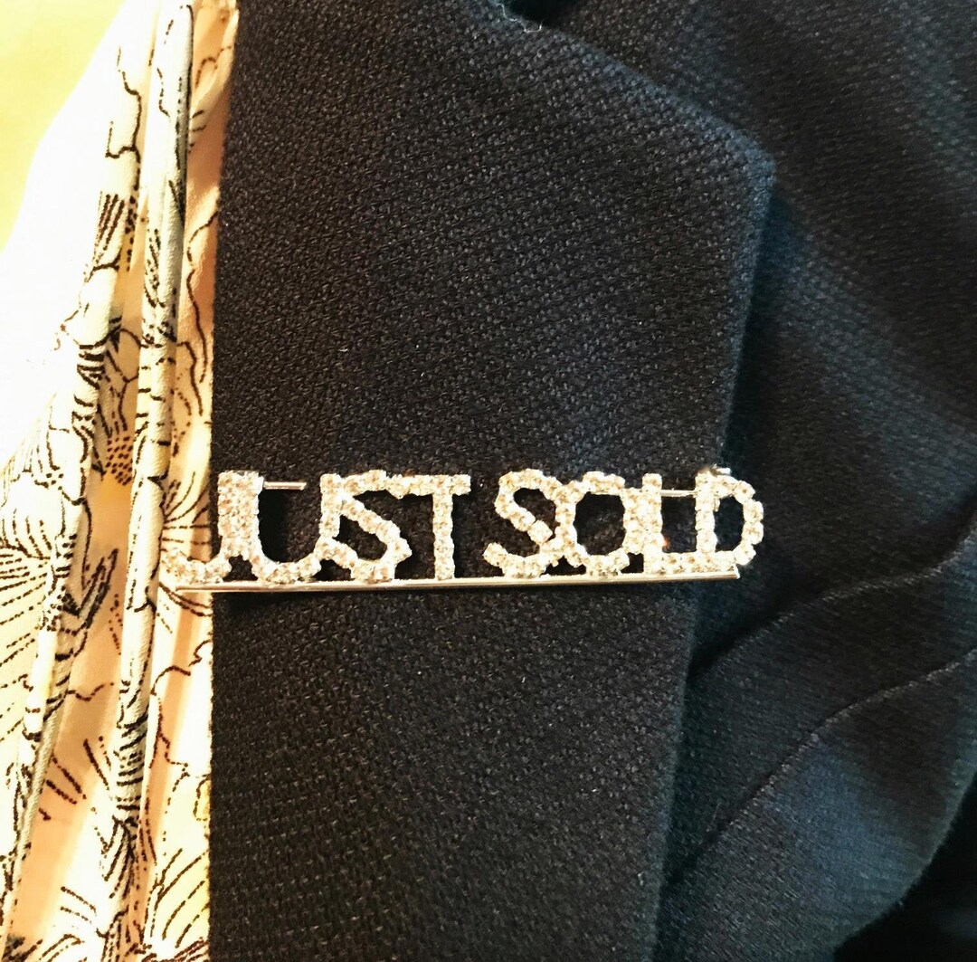 Realtor Pin "just Sold" Bling Pin Bling Nametag Real Estate Pin Realtor ...