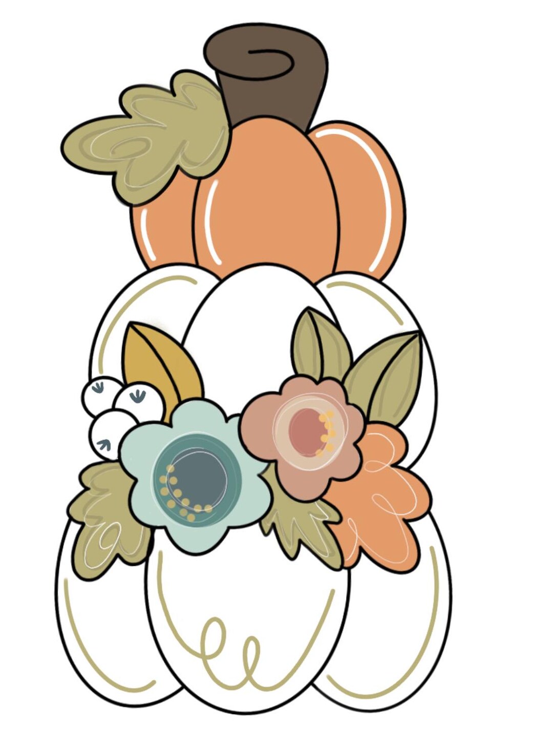 Fall Triple Pumpkin Digital Template - Etsy