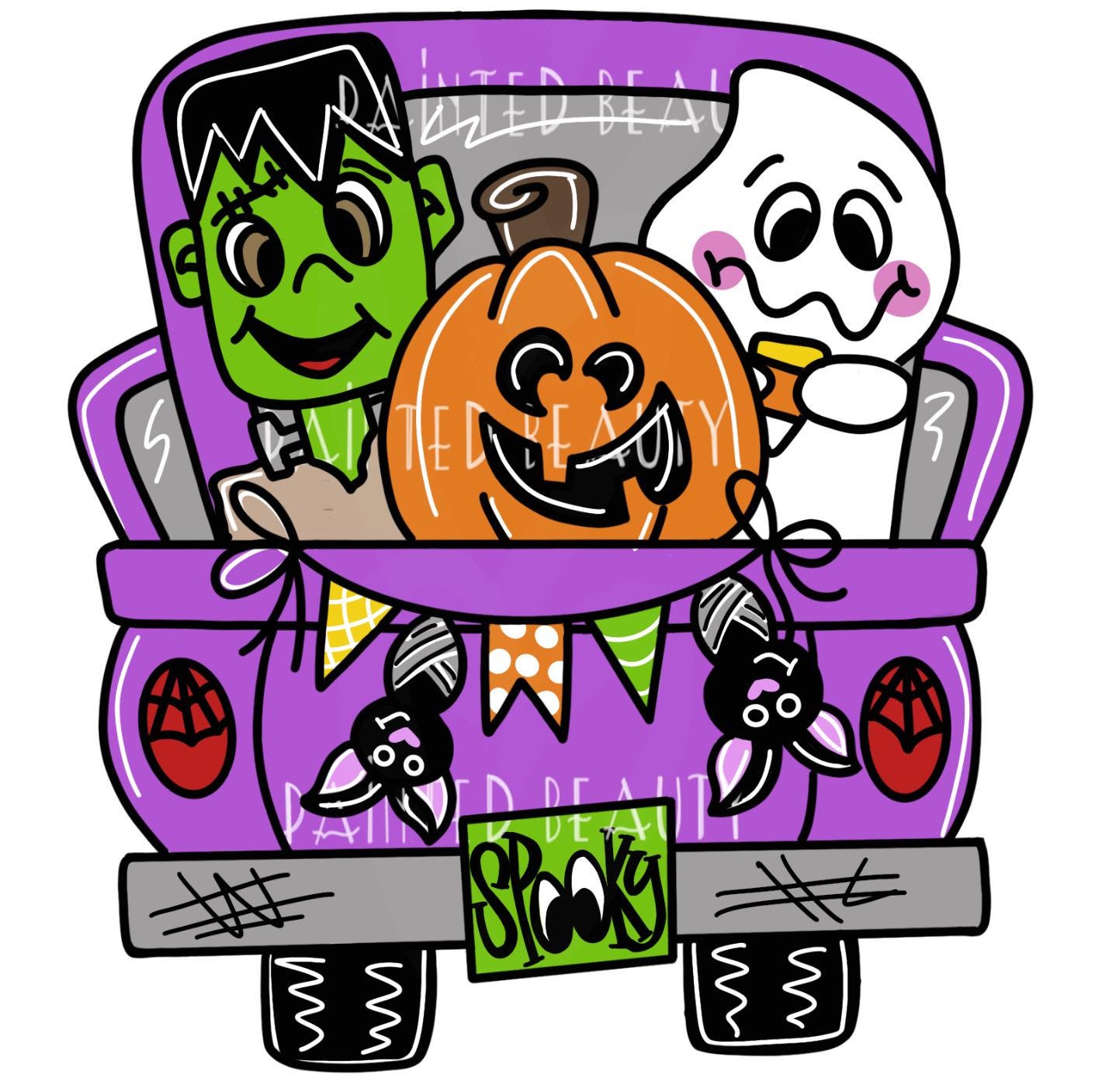 Halloween Monster Truck Digital Template - Etsy