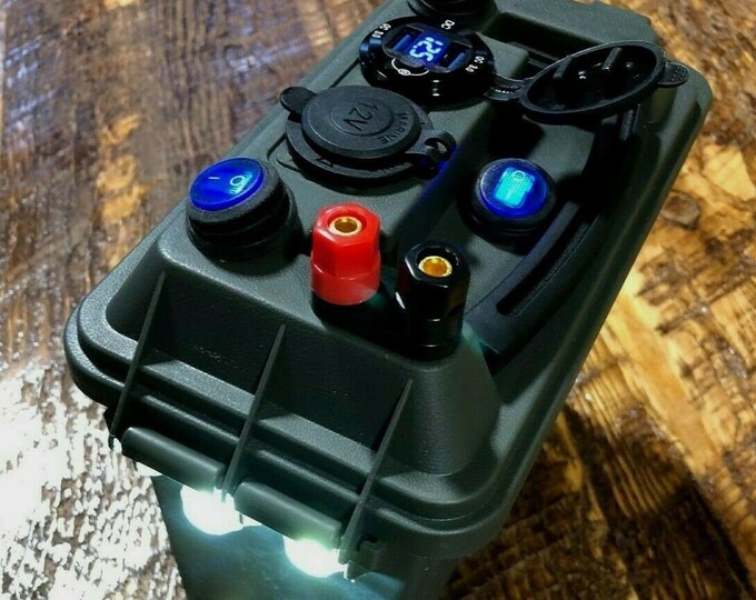 12V Power Box Battery Case 12v Outlet All Weather Compact USB Hiking ...