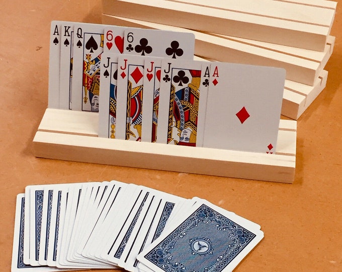 Set of 4 Hand Made Wooden Playing Card Holders Made From Select Aspen ...