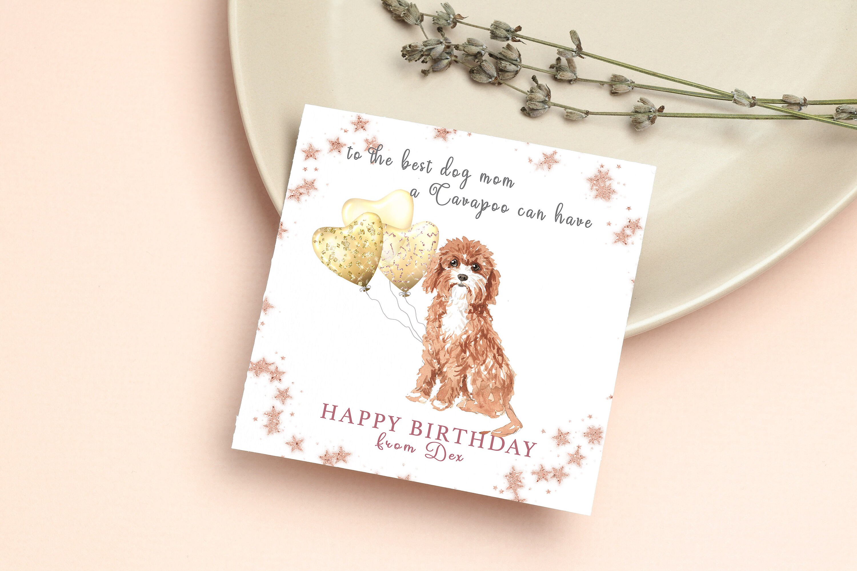 Cavapoo Dog Mummy Birthday Card Cavapoo Dog Birthday Card | Etsy UK