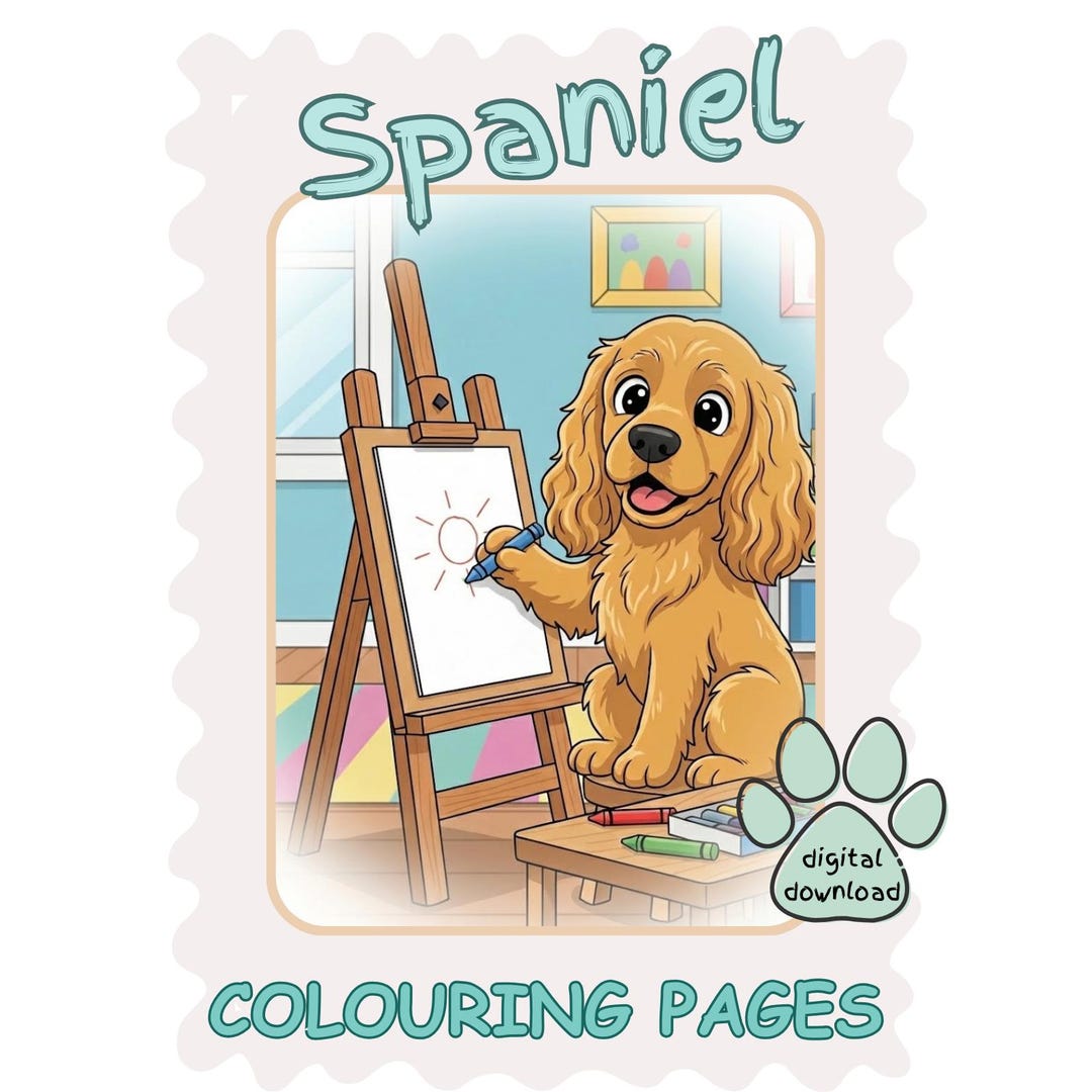 Spaniel Dog Colouring Pages for Children, Cocker Spaniel, Springer ...