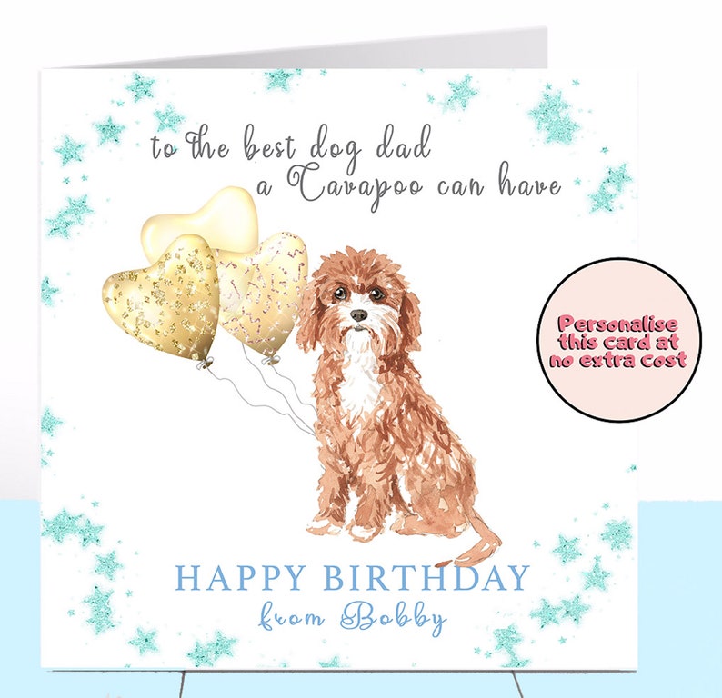 Cavapoo Dog Daddy Birthday Card Cavapoo Dog Birthday Card - Etsy