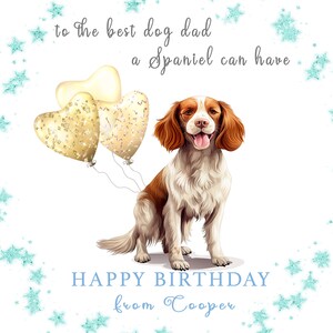 Spaniel Dog Daddy Birthday Card, Springer, Cocker, Dog Birthday Card ...