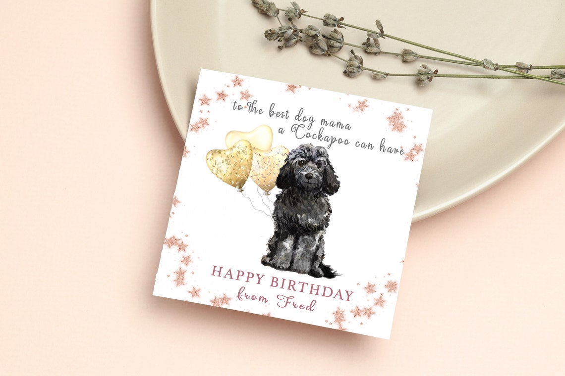 Cockapoo Dog Mummy Birthday Card Cockapoo Dog Birthday Card - Etsy UK