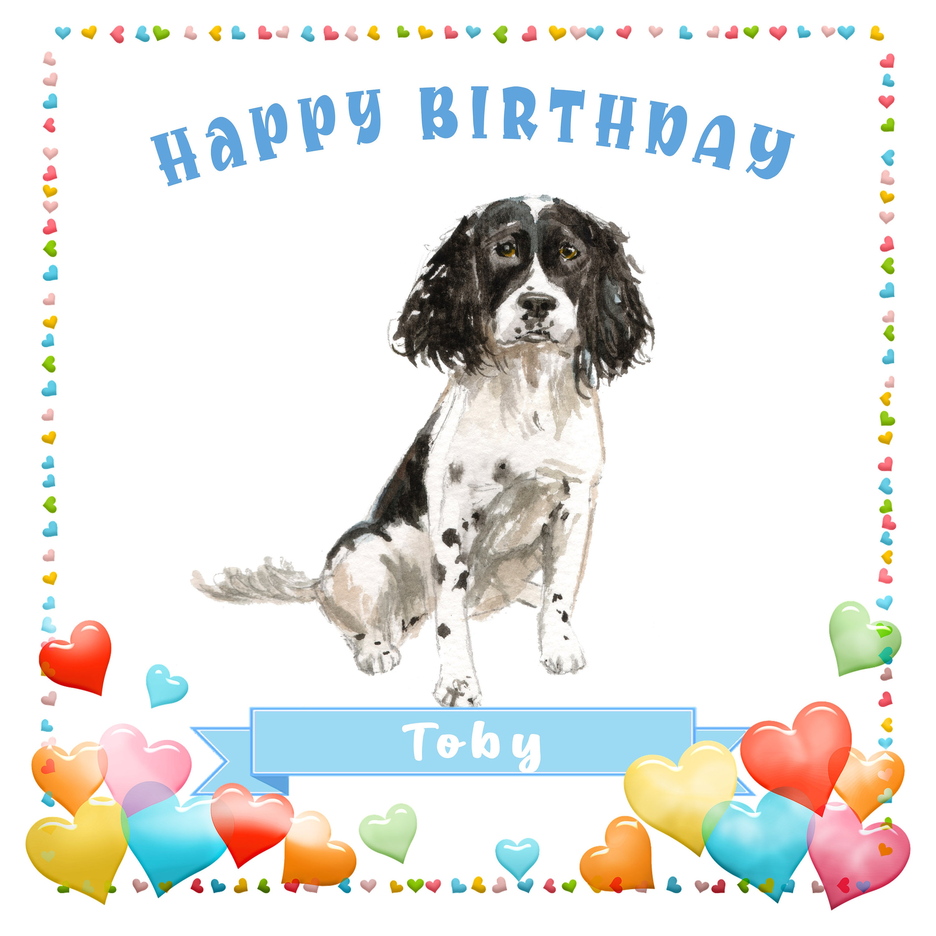 Springer Spaniel Birthday Card, Springer Spaniel, Dog Card ...